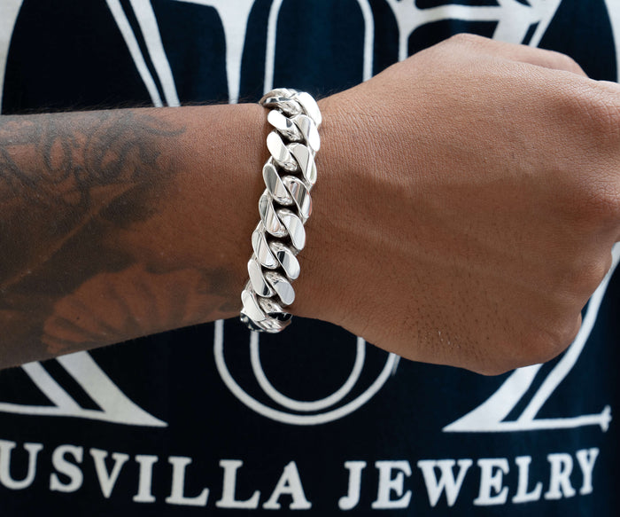 16 MM SILVER CUBAN LINK BRACELET